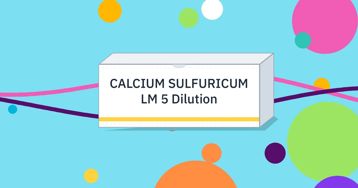 Symbolbild: Packung mit der Aufschrift CALCIUM SULFURICUM LM 5 Dilution (PZN 12806926) – Verfügbarkeit und Bezug in Apotheken in Frankfurt am Main