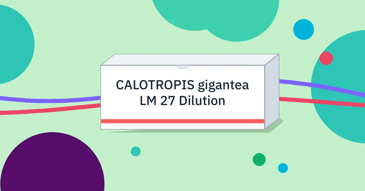 Symbolbild: Packung mit der Aufschrift CALOTROPIS gigantea LM 27 Dilution (PZN 13411319) – Verfügbarkeit und Bezug in Apotheken in Frankfurt am Main