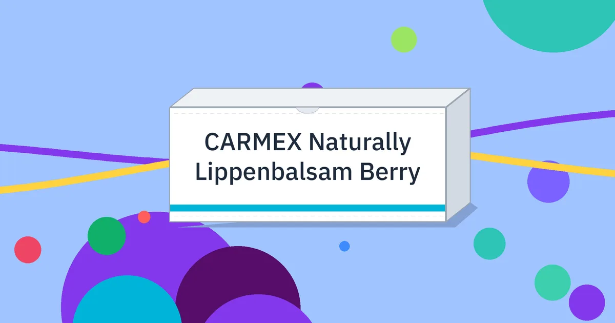 Symbolbild: Packung mit der Aufschrift CARMEX Naturally Lippenbalsam Berry (PZN 18748029) – Verfügbarkeit und Bezug in Apotheken in Frankfurt am Main