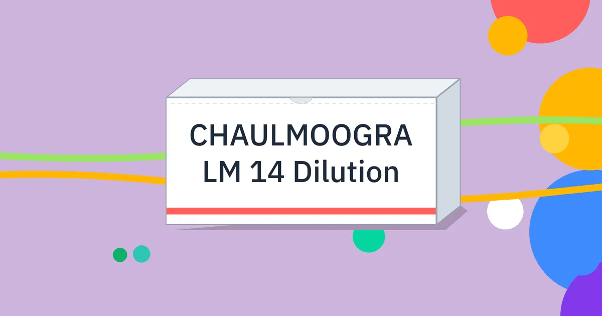 Symbolbild: Packung mit der Aufschrift CHAULMOOGRA LM 14 Dilution (PZN 13438991) – Verfügbarkeit und Bezug in Apotheken in Frankfurt am Main
