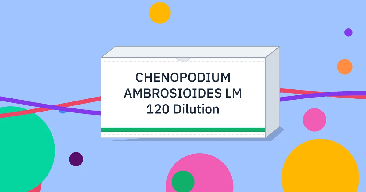 Symbolbild: Packung mit der Aufschrift CHENOPODIUM AMBROSIOIDES LM 120 Dilution (PZN 13440686) – Verfügbarkeit und Bezug in Apotheken in Frankfurt am Main