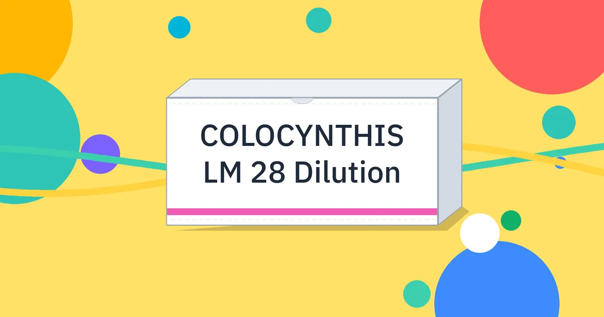 Symbolbild: Packung mit der Aufschrift COLOCYNTHIS LM 28 Dilution (PZN 12832823) – Verfügbarkeit und Bezug in Apotheken in Frankfurt am Main