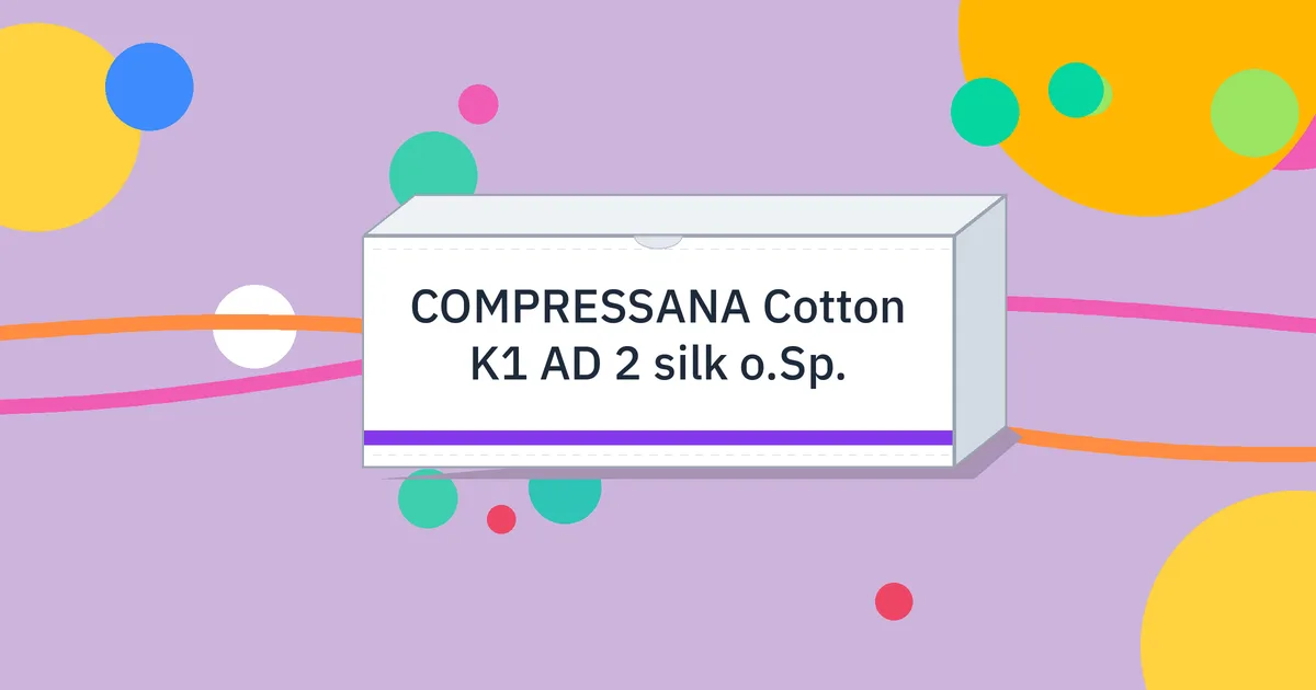 Symbolbild: Packung mit der Aufschrift COMPRESSANA Cotton K1 AD 2 silk o.Sp. (PZN 10215397) – Verfügbarkeit und Bezug in Apotheken in Frankfurt am Main