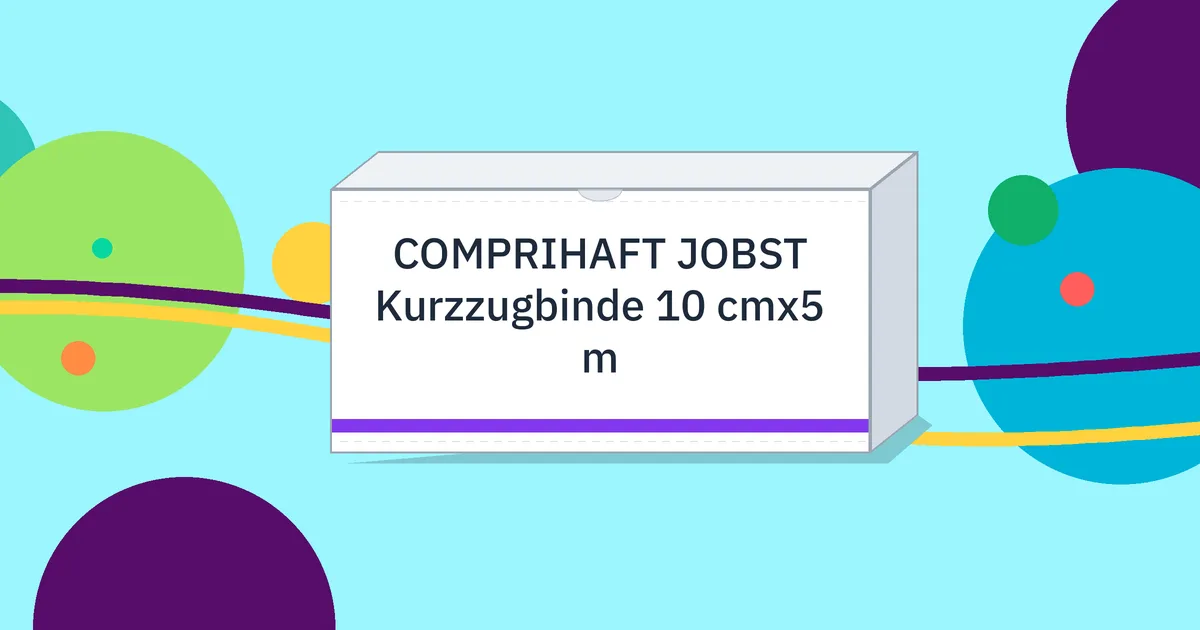 Symbolbild: Packung mit der Aufschrift COMPRIHAFT JOBST Kurzzugbinde 10 cmx5 m (PZN 11295010) – Verfügbarkeit und Bezug in Apotheken in Frankfurt am Main