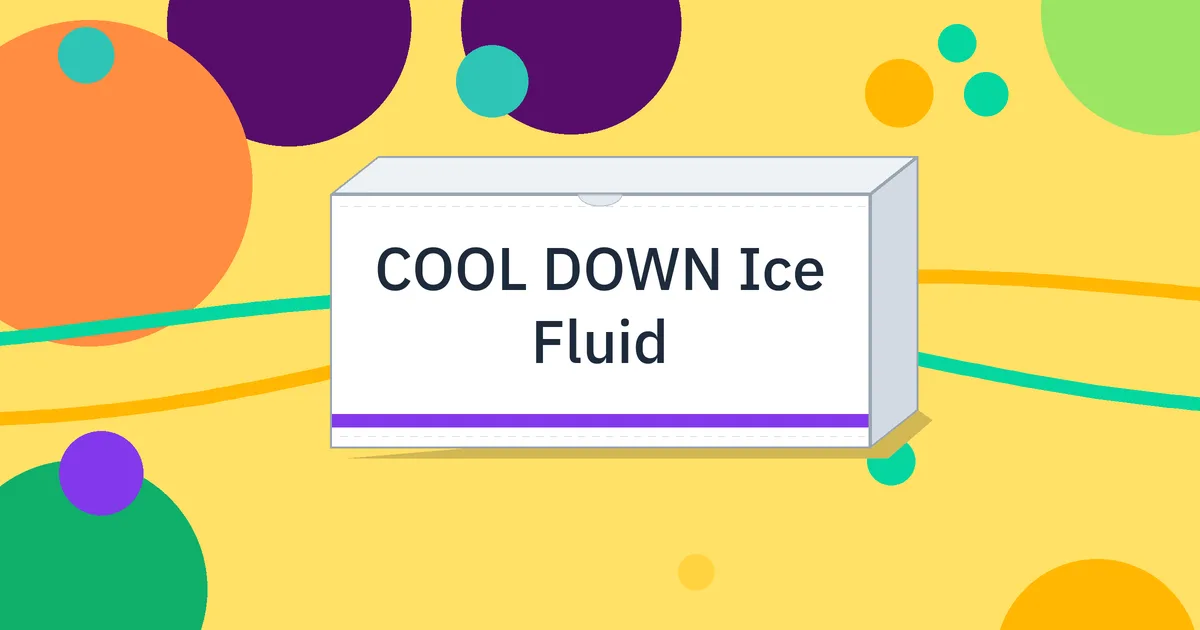 Symbolbild: Packung mit der Aufschrift COOL DOWN Ice Fluid (PZN 20863387) – Verfügbarkeit und Bezug in Apotheken in Frankfurt am Main