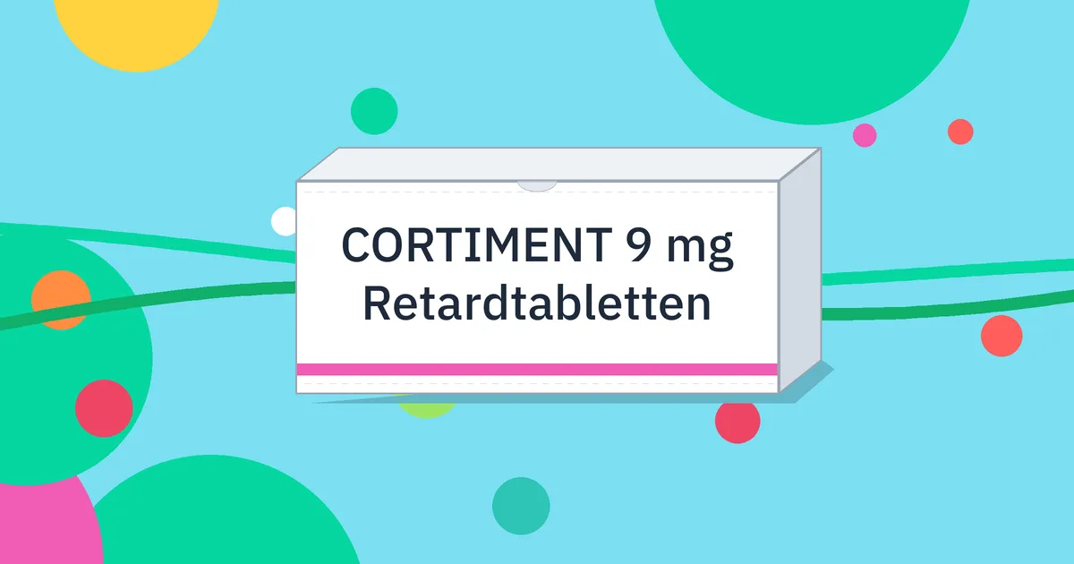 Symbolbild: Packung mit der Aufschrift CORTIMENT 9 mg Retardtabletten (PZN 13197300) – Verfügbarkeit und Bezug in Apotheken in Frankfurt am Main