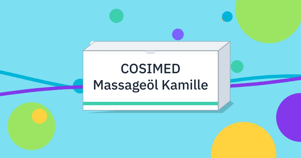 Symbolbild: Packung mit der Aufschrift COSIMED Massageöl Kamille (PZN 15745987) – Verfügbarkeit und Bezug in Apotheken in Frankfurt am Main