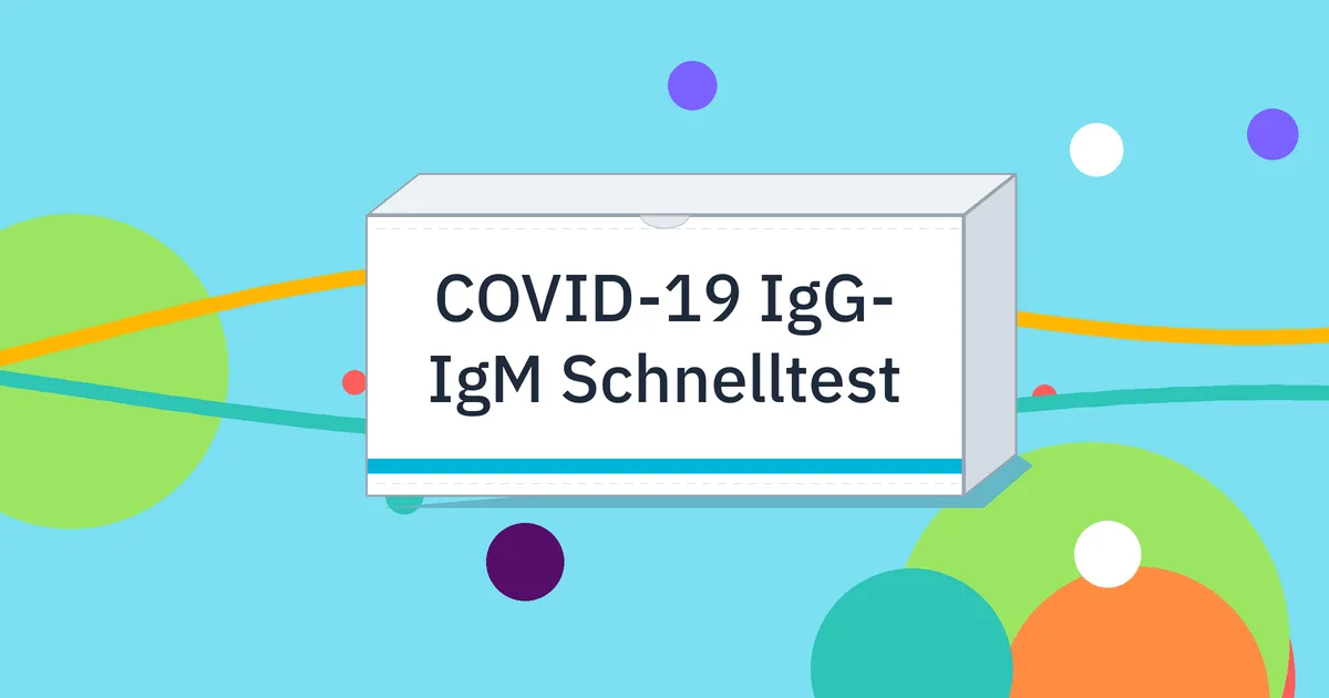 Symbolbild: Packung mit der Aufschrift COVID-19 IgG-IgM Schnelltest (PZN 16625966) – Verfügbarkeit und Bezug in Apotheken in Frankfurt am Main