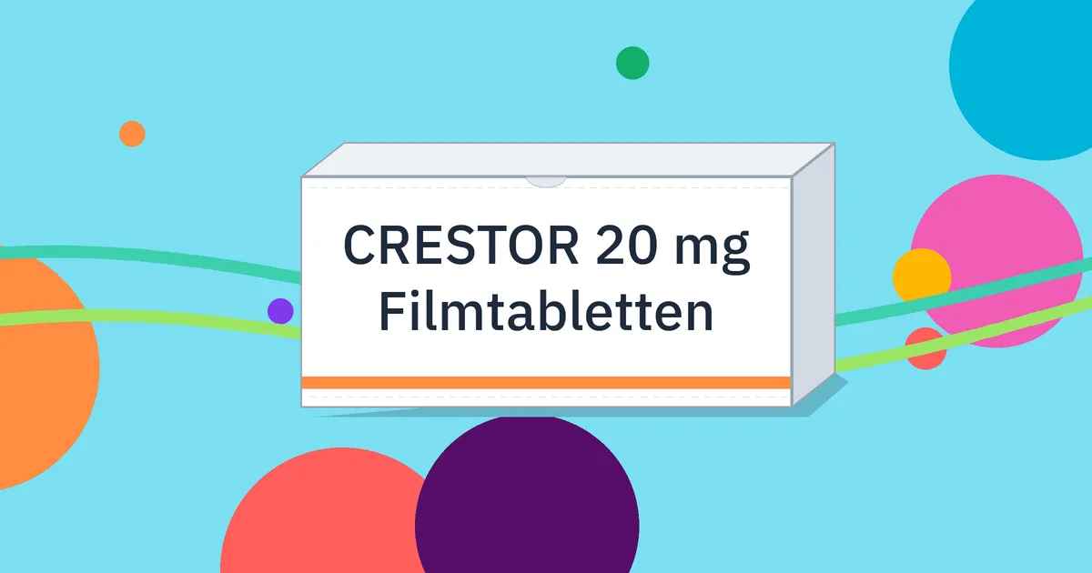 Symbolbild: Packung mit der Aufschrift CRESTOR 20 mg Filmtabletten (PZN 10087344) – Verfügbarkeit und Bezug in Apotheken in Frankfurt am Main