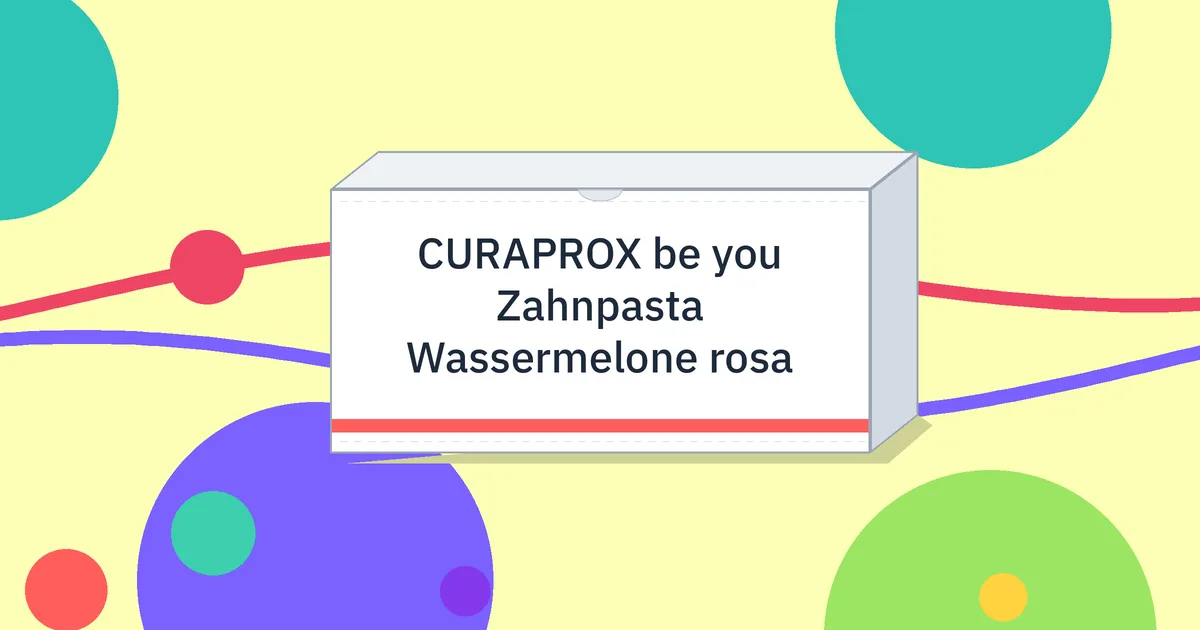 Symbolbild: Packung mit der Aufschrift CURAPROX be you Zahnpasta Wassermelone rosa (PZN 17448791) – Verfügbarkeit und Bezug in Apotheken in Frankfurt am Main