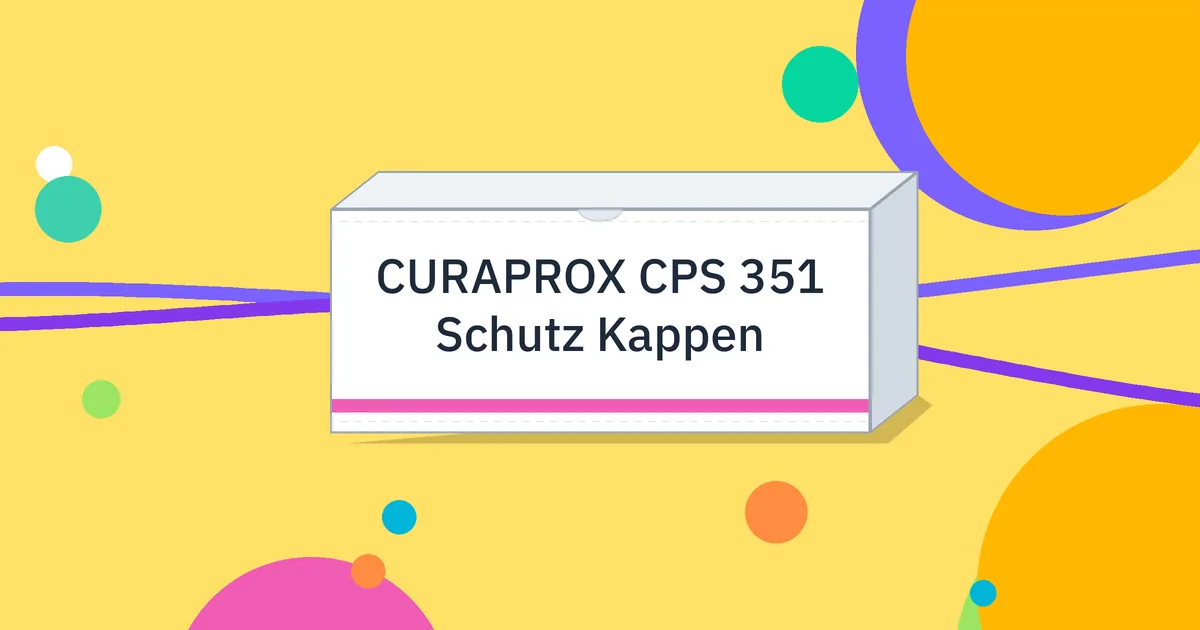 Symbolbild: Packung mit der Aufschrift CURAPROX CPS 351 Schutz Kappen (PZN 03216203) – Verfügbarkeit und Bezug in Apotheken in Frankfurt am Main