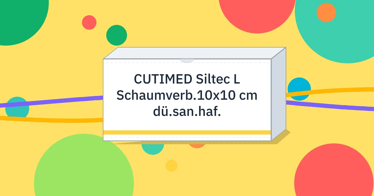Symbolbild: Packung mit der Aufschrift CUTIMED Siltec L Schaumverb.10x10 cm dü.san.haf. (PZN 11184233) – Verfügbarkeit und Bezug in Apotheken in Frankfurt am Main