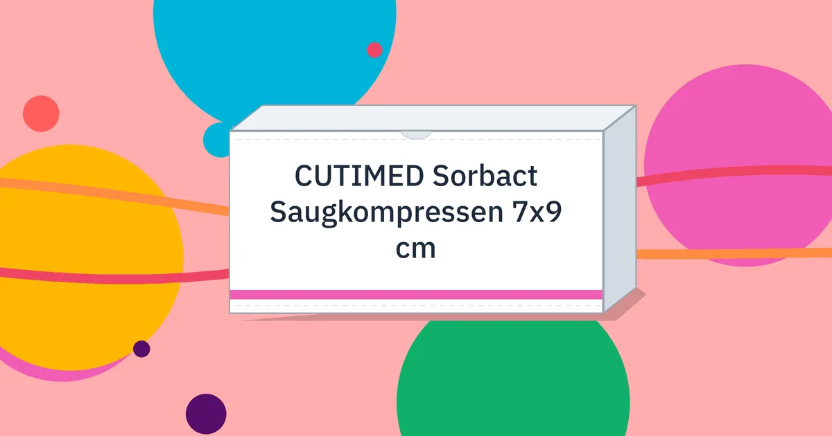 Symbolbild: Packung mit der Aufschrift CUTIMED Sorbact Saugkompressen 7x9 cm (PZN 12637984) – Verfügbarkeit und Bezug in Apotheken in Frankfurt am Main