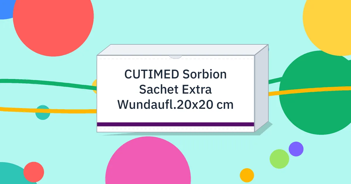 Symbolbild: Packung mit der Aufschrift CUTIMED Sorbion Sachet Extra Wundaufl.20x20 cm (PZN 11361741) – Verfügbarkeit und Bezug in Apotheken in Frankfurt am Main