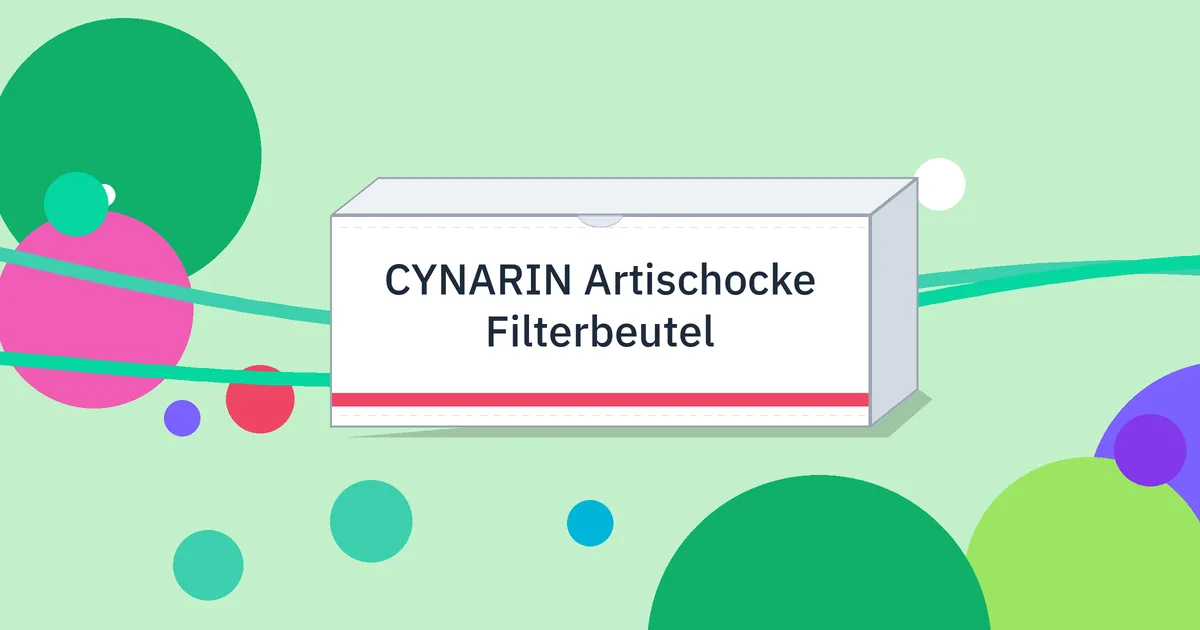 Symbolbild: Packung mit der Aufschrift CYNARIN Artischocke Filterbeutel (PZN 00034772) – Verfügbarkeit und Bezug in Apotheken in Frankfurt am Main