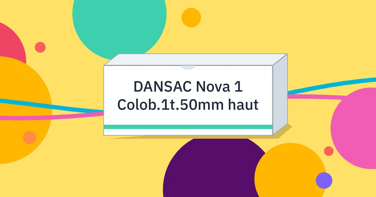 Symbolbild: Packung mit der Aufschrift DANSAC Nova 1 Colob.1t.50mm haut (PZN 00599540) – Verfügbarkeit und Bezug in Apotheken in Frankfurt am Main