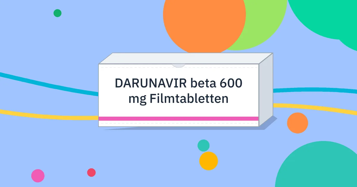 Symbolbild: Packung mit der Aufschrift DARUNAVIR beta 600 mg Filmtabletten (PZN 14133288) – Verfügbarkeit und Bezug in Apotheken in Frankfurt am Main