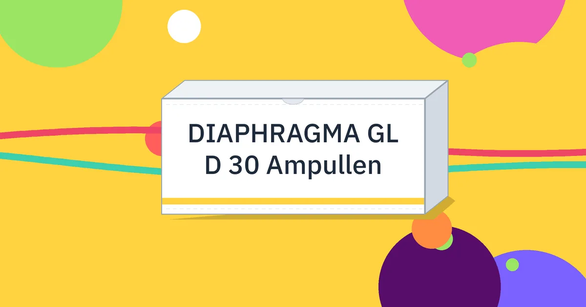 Symbolbild: Packung mit der Aufschrift DIAPHRAGMA GL D 30 Ampullen (PZN 02916921) – Verfügbarkeit und Bezug in Apotheken in Frankfurt am Main