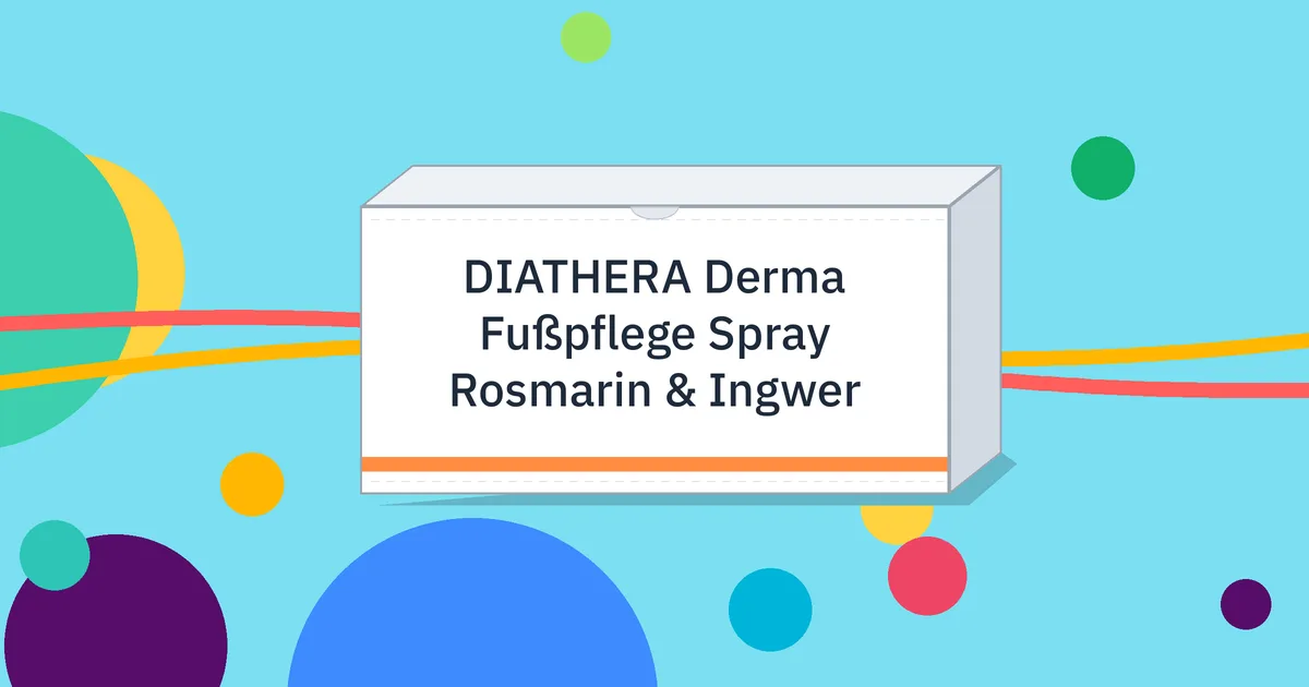 Symbolbild: Packung mit der Aufschrift DIATHERA Derma Fußpflege Spray Rosmarin & Ingwer (PZN 20583506) – Verfügbarkeit und Bezug in Apotheken in Frankfurt am Main