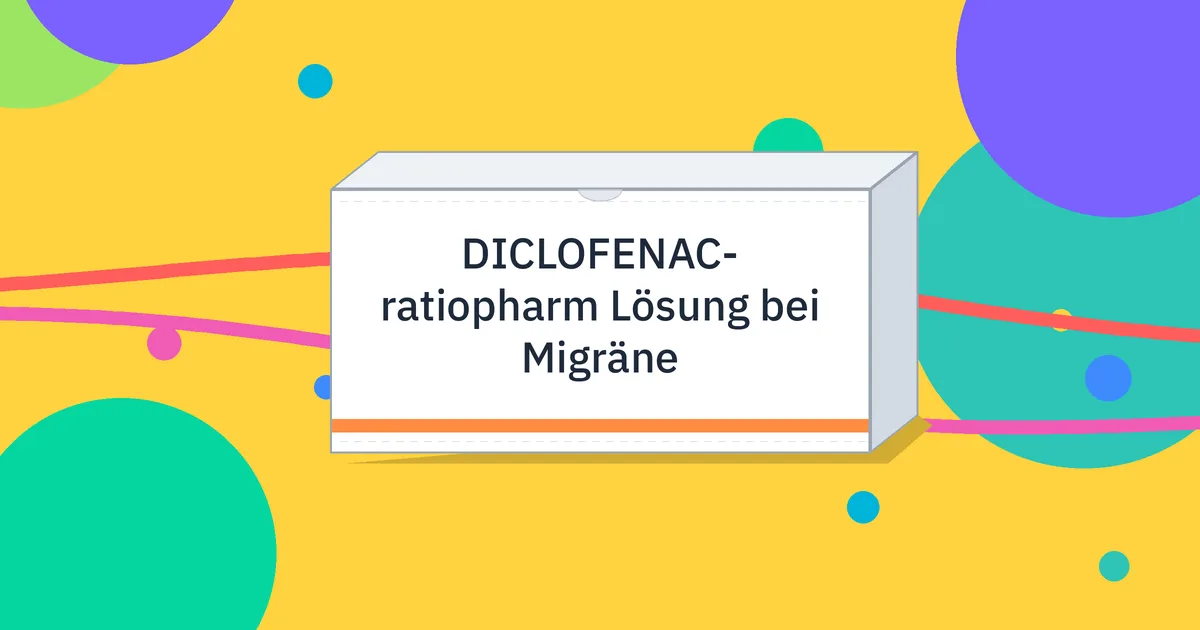 Symbolbild: Packung mit der Aufschrift DICLOFENAC-ratiopharm Lösung bei Migräne (PZN 01039553) – Verfügbarkeit und Bezug in Apotheken in Frankfurt am Main