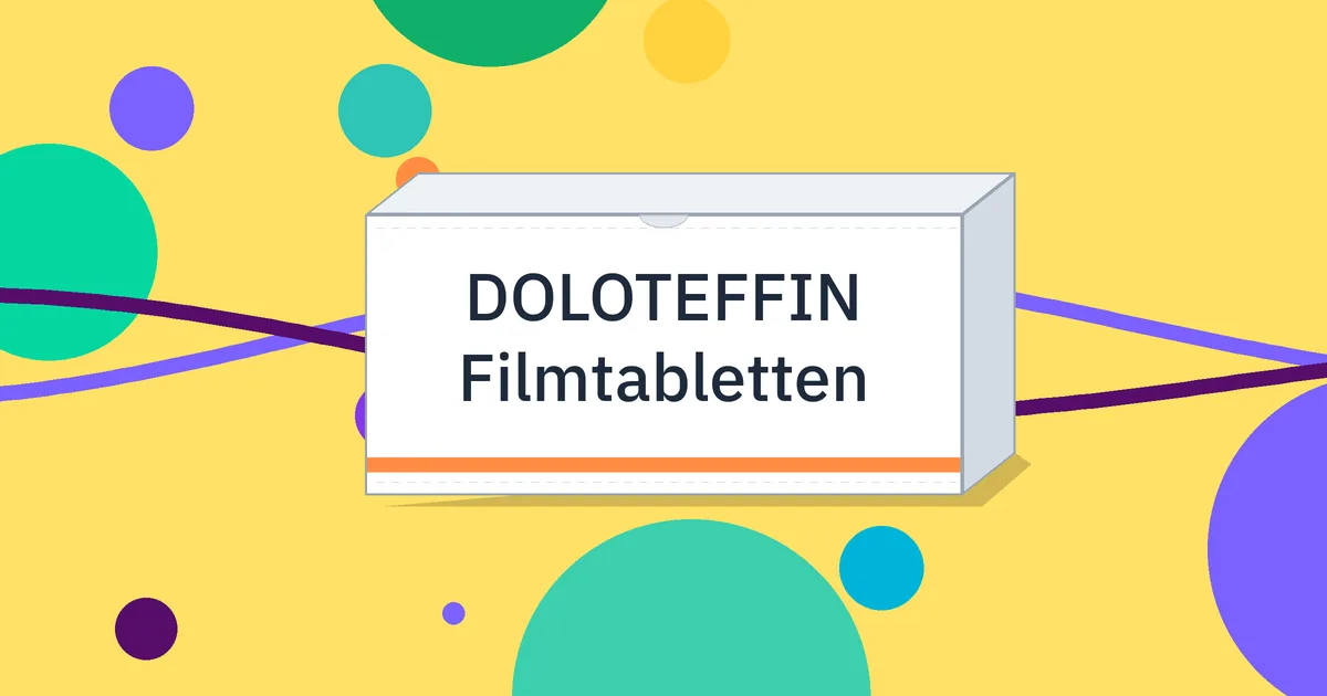 Symbolbild: Packung mit der Aufschrift DOLOTEFFIN Filmtabletten (PZN 04863086) – Verfügbarkeit und Bezug in Apotheken in Frankfurt am Main
