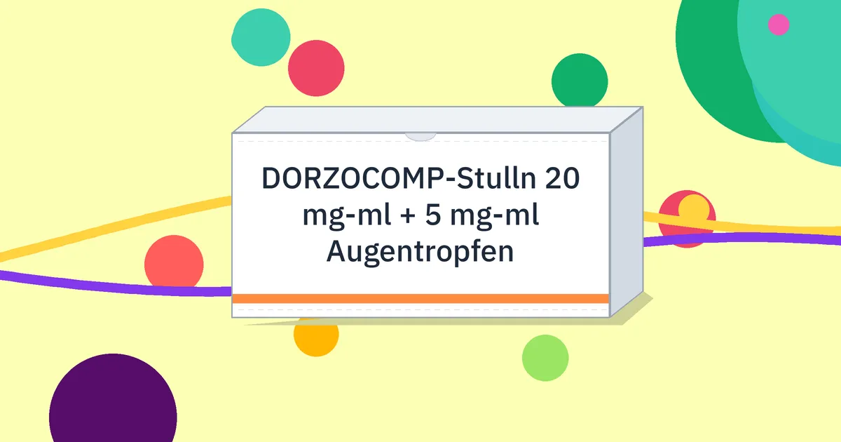 Symbolbild: Packung mit der Aufschrift DORZOCOMP-Stulln 20 mg-ml + 5 mg-ml Augentropfen (PZN 16384066) – Verfügbarkeit und Bezug in Apotheken in Frankfurt am Main