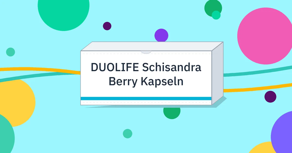 Symbolbild: Packung mit der Aufschrift DUOLIFE Schisandra Berry Kapseln (PZN 19109165) – Verfügbarkeit und Bezug in Apotheken in Frankfurt am Main