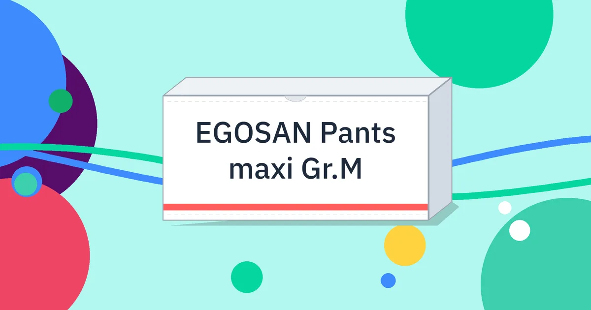 Symbolbild: Packung mit der Aufschrift EGOSAN Pants maxi Gr.M (PZN 16893201) – Verfügbarkeit und Bezug in Apotheken in Frankfurt am Main