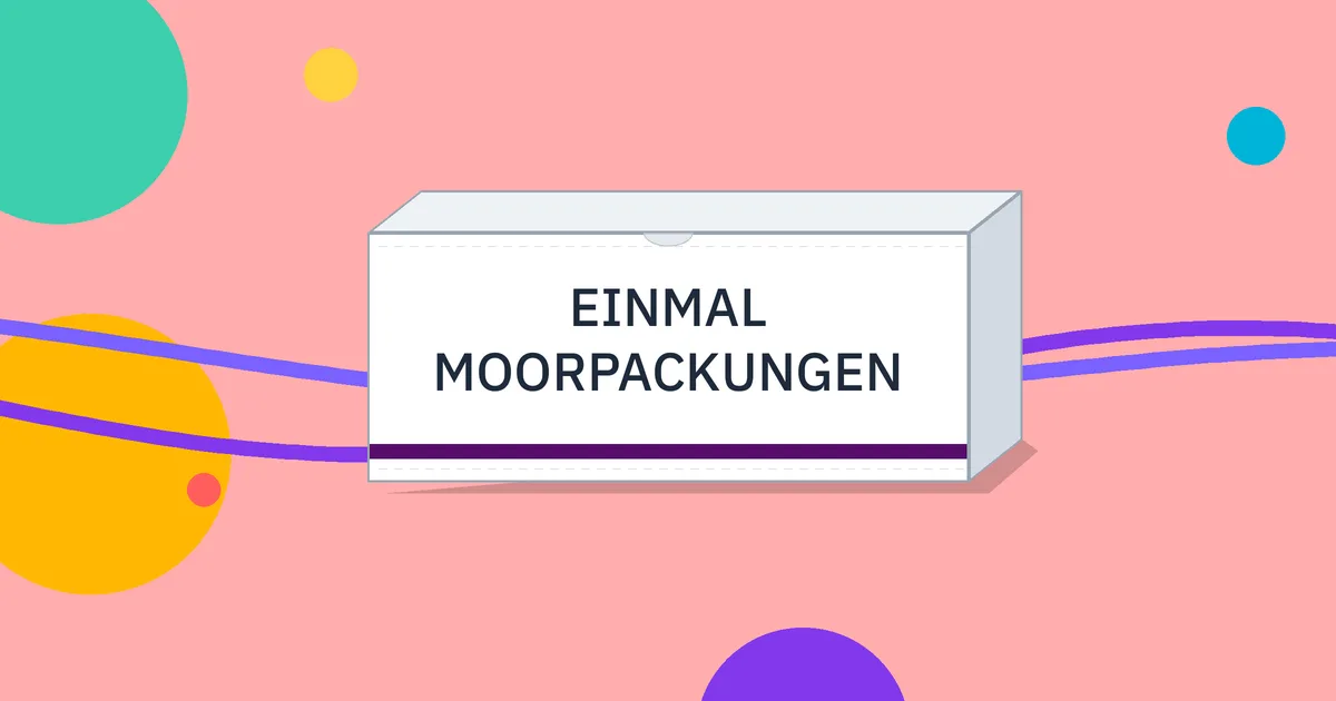 Symbolbild: Packung mit der Aufschrift EINMAL MOORPACKUNGEN (PZN 17435943) – Verfügbarkeit und Bezug in Apotheken in Frankfurt am Main