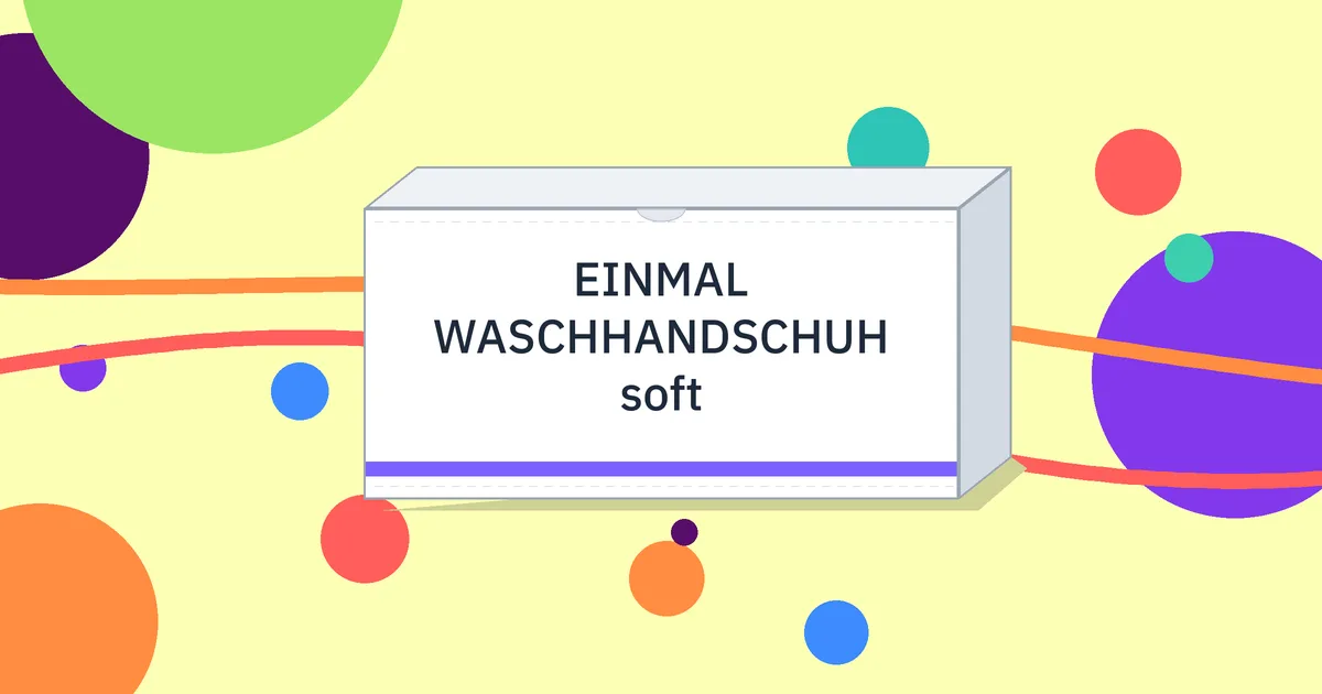 Symbolbild: Packung mit der Aufschrift EINMAL WASCHHANDSCHUH soft (PZN 19879845) – Verfügbarkeit und Bezug in Apotheken in Frankfurt am Main