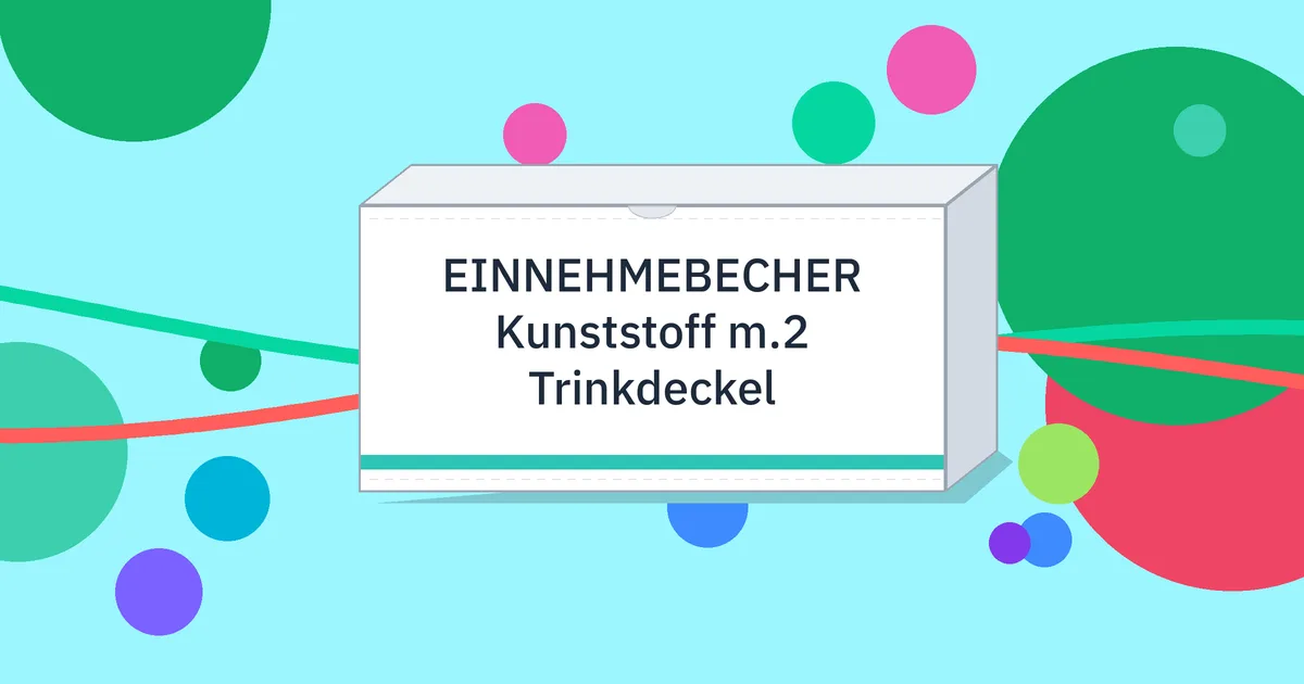 Symbolbild: Packung mit der Aufschrift EINNEHMEBECHER Kunststoff m.2 Trinkdeckel (PZN 03173942) – Verfügbarkeit und Bezug in Apotheken in Frankfurt am Main