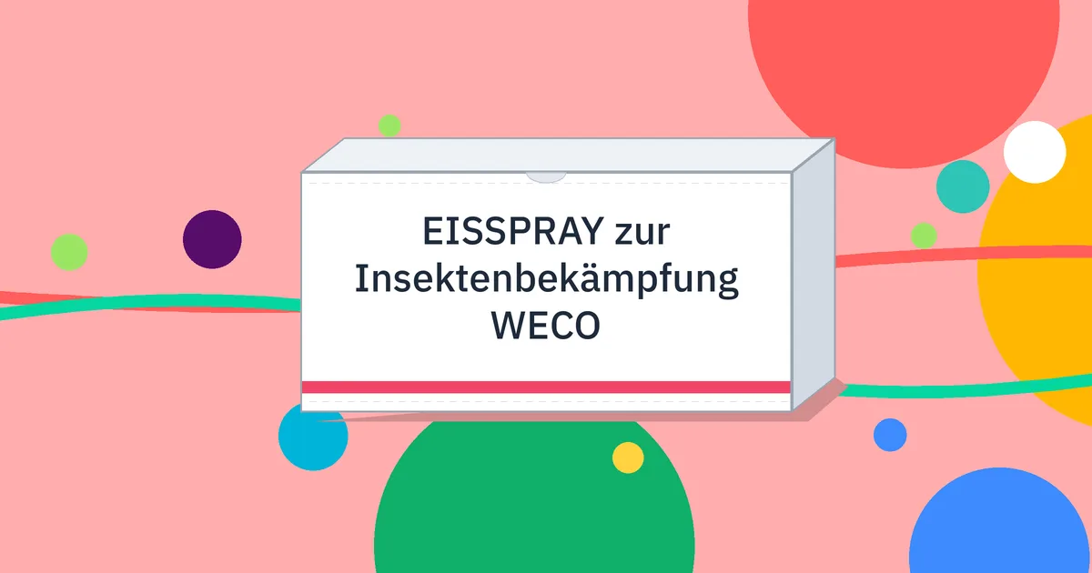 Symbolbild: Packung mit der Aufschrift EISSPRAY zur Insektenbekämpfung WECO (PZN 20327536) – Verfügbarkeit und Bezug in Apotheken in Frankfurt am Main