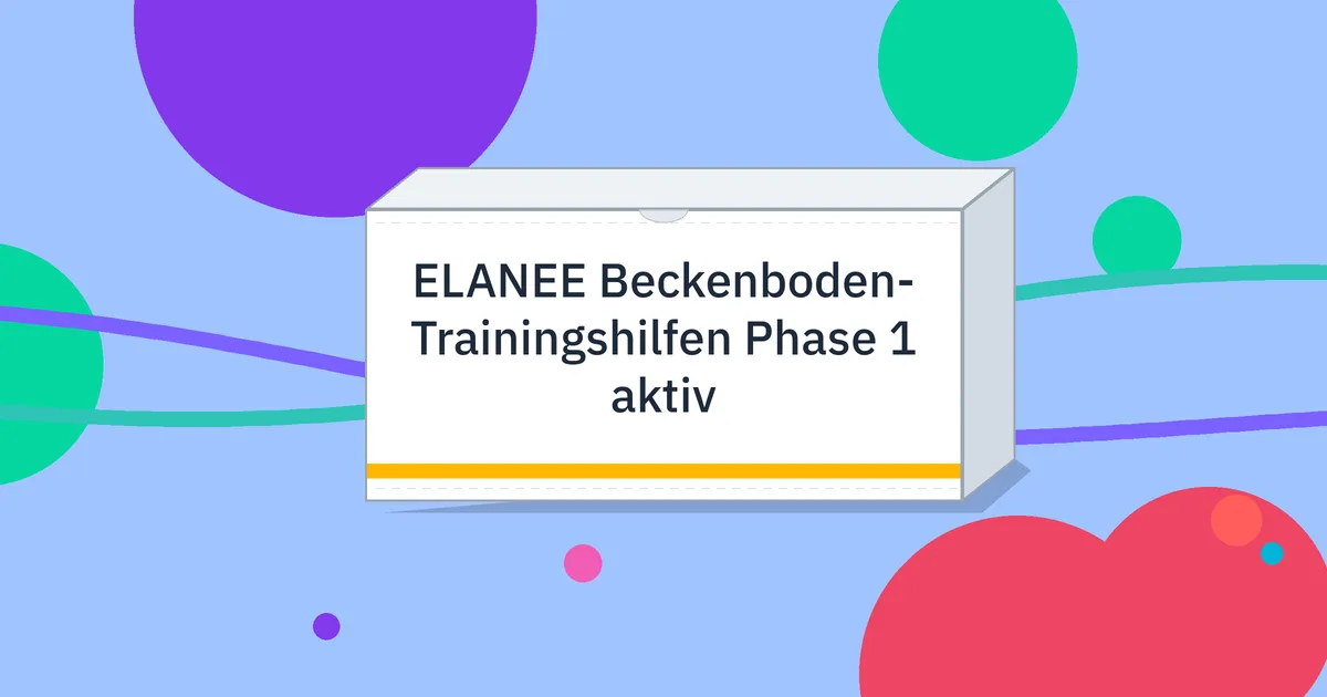 Symbolbild: Packung mit der Aufschrift ELANEE Beckenboden-Trainingshilfen Phase 1 aktiv (PZN 16033970) – Verfügbarkeit und Bezug in Apotheken in Frankfurt am Main