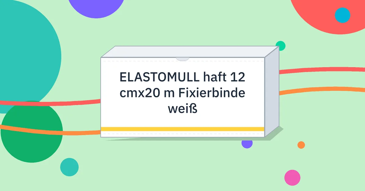 Symbolbild: Packung mit der Aufschrift ELASTOMULL haft 12 cmx20 m Fixierbinde weiß (PZN 12776220) – Verfügbarkeit und Bezug in Apotheken in Frankfurt am Main