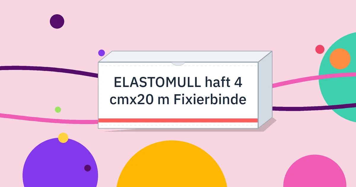 Symbolbild: Packung mit der Aufschrift ELASTOMULL haft 4 cmx20 m Fixierbinde (PZN 02507080) – Verfügbarkeit und Bezug in Apotheken in Frankfurt am Main