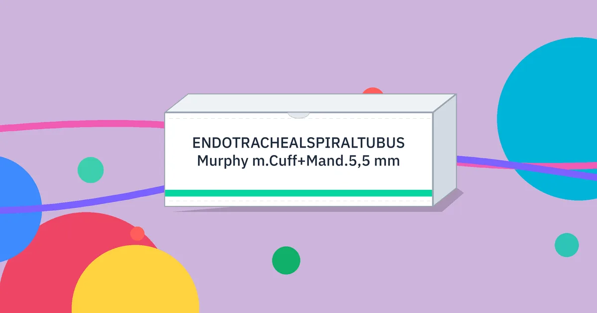 Symbolbild: Packung mit der Aufschrift ENDOTRACHEALSPIRALTUBUS Murphy m.Cuff+Mand.5,5 mm (PZN 05464388) – Verfügbarkeit und Bezug in Apotheken in Frankfurt am Main