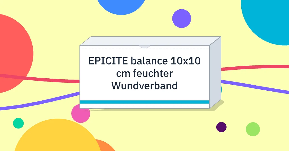 Symbolbild: Packung mit der Aufschrift EPICITE balance 10x10 cm feuchter Wundverband (PZN 18494847) – Verfügbarkeit und Bezug in Apotheken in Frankfurt am Main