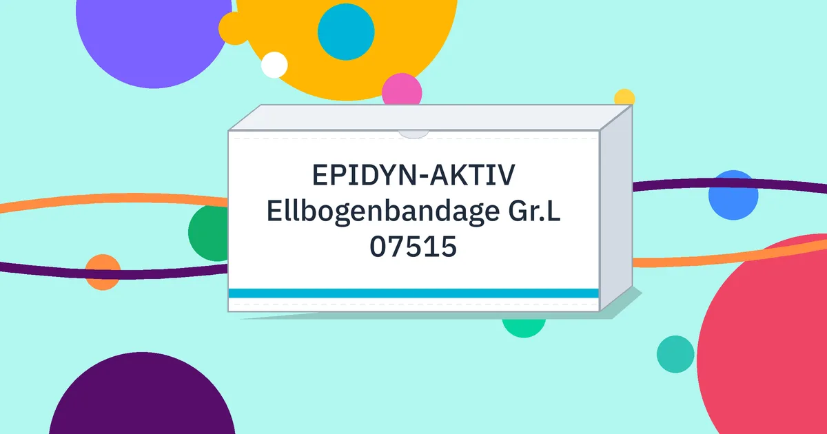 Symbolbild: Packung mit der Aufschrift EPIDYN-AKTIV Ellbogenbandage Gr.L 07515 (PZN 09063321) – Verfügbarkeit und Bezug in Apotheken in Frankfurt am Main