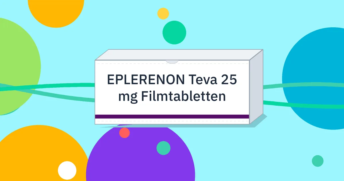 Symbolbild: Packung mit der Aufschrift EPLERENON Teva 25 mg Filmtabletten (PZN 19107551) – Verfügbarkeit und Bezug in Apotheken in Frankfurt am Main