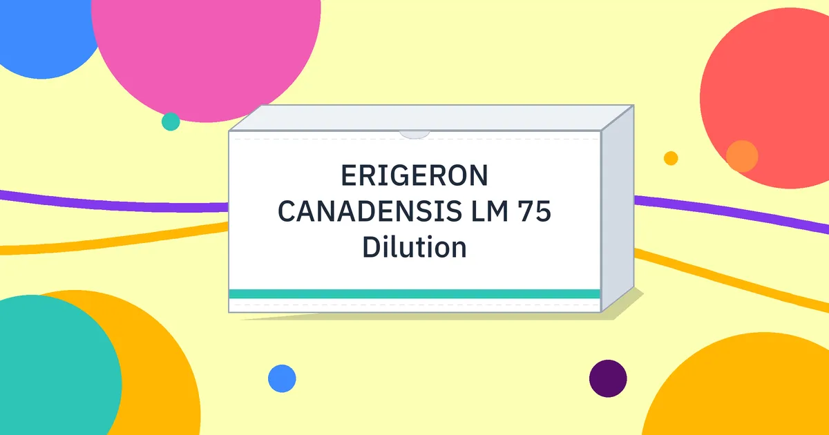 Symbolbild: Packung mit der Aufschrift ERIGERON CANADENSIS LM 75 Dilution (PZN 13478370) – Verfügbarkeit und Bezug in Apotheken in Frankfurt am Main