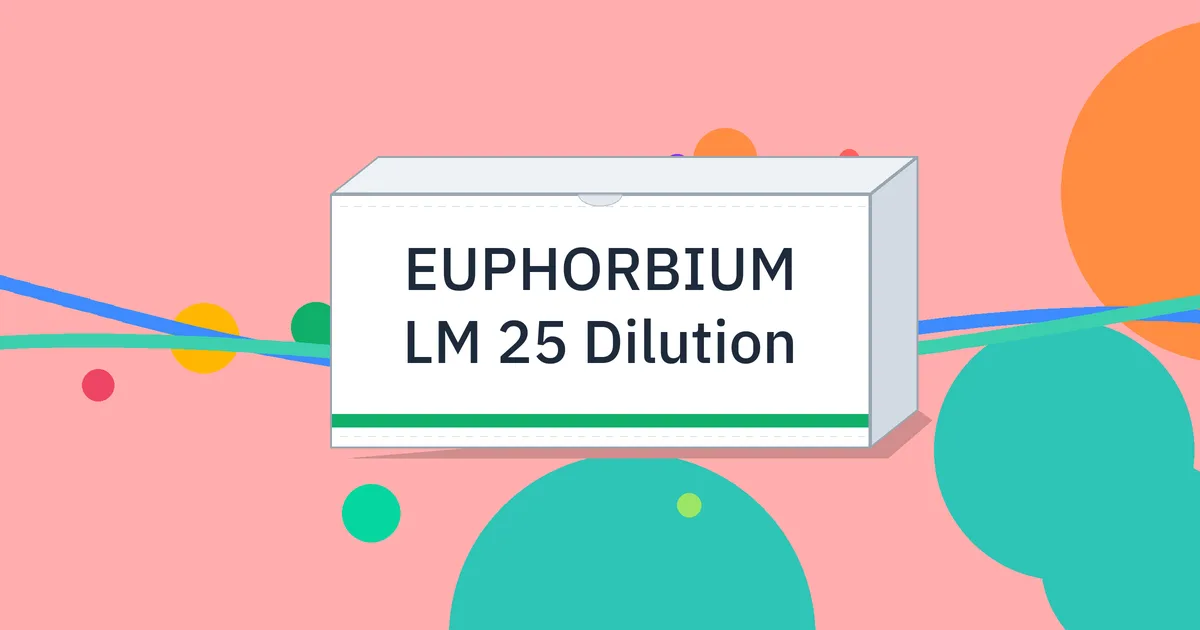 Symbolbild: Packung mit der Aufschrift EUPHORBIUM LM 25 Dilution (PZN 13483359) – Verfügbarkeit und Bezug in Apotheken in Frankfurt am Main
