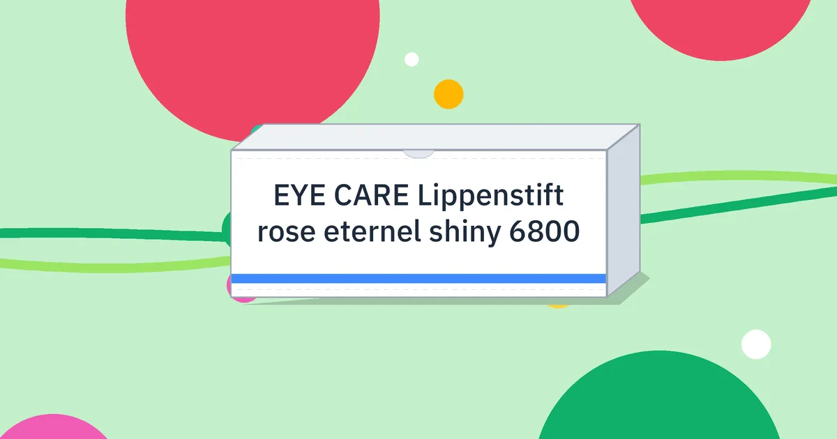 Symbolbild: Packung mit der Aufschrift EYE CARE Lippenstift rose eternel shiny 6800 (PZN 19690645) – Verfügbarkeit und Bezug in Apotheken in Frankfurt am Main