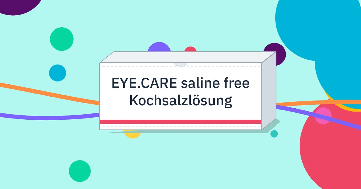 Symbolbild: Packung mit der Aufschrift EYE.CARE saline free Kochsalzlösung (PZN 20196324) – Verfügbarkeit und Bezug in Apotheken in Frankfurt am Main