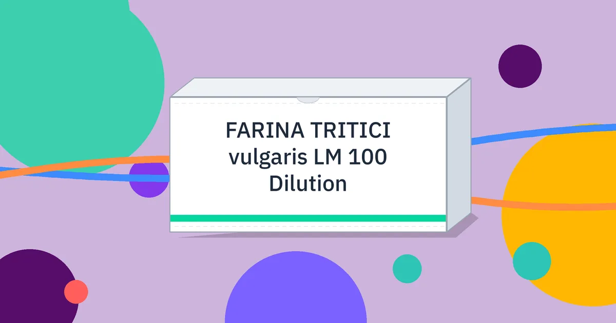 Symbolbild: Packung mit der Aufschrift FARINA TRITICI vulgaris LM 100 Dilution (PZN 13488150) – Verfügbarkeit und Bezug in Apotheken in Frankfurt am Main