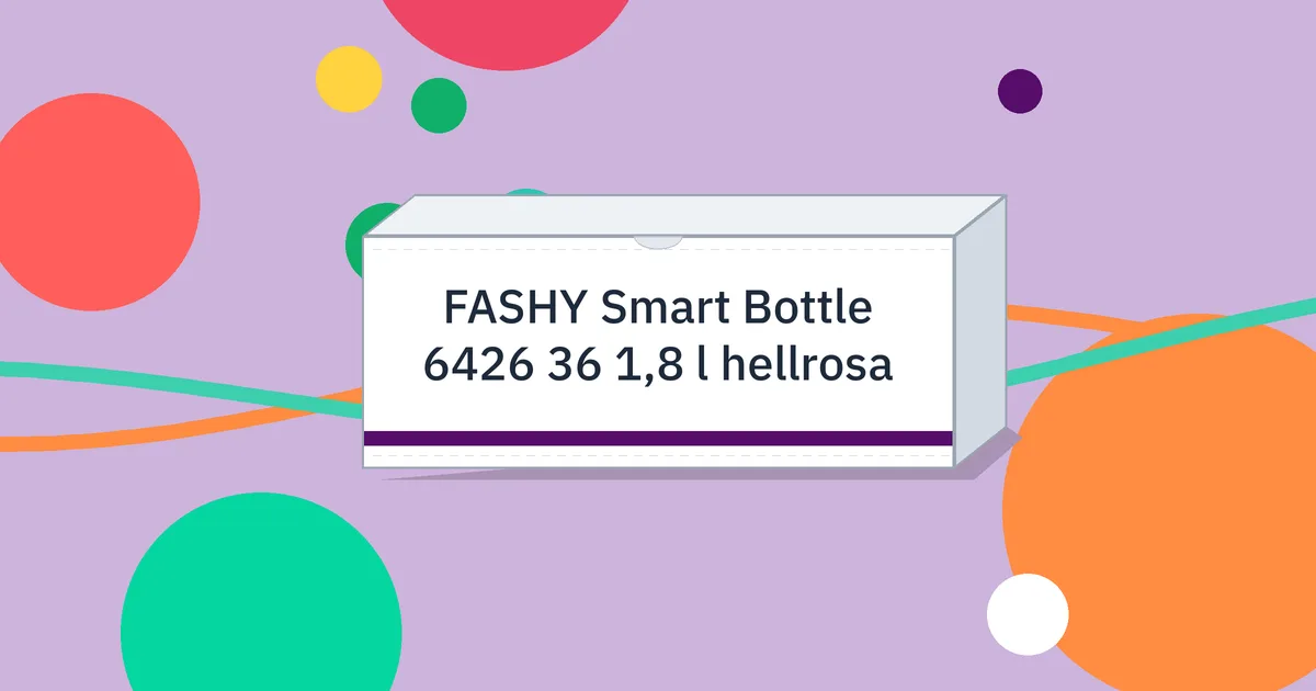 Symbolbild: Packung mit der Aufschrift FASHY Smart Bottle 6426 36 1,8 l hellrosa (PZN 16964272) – Verfügbarkeit und Bezug in Apotheken in Frankfurt am Main