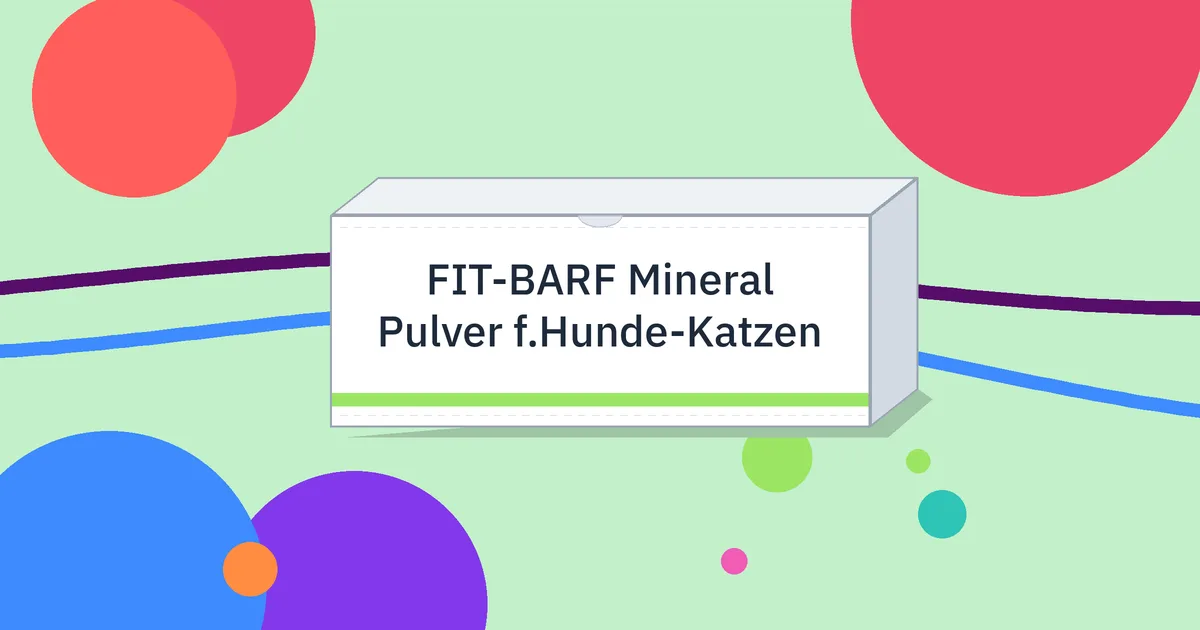 Symbolbild: Packung mit der Aufschrift FIT-BARF Mineral Pulver f.Hunde-Katzen (PZN 01222300) – Verfügbarkeit und Bezug in Apotheken in Frankfurt am Main