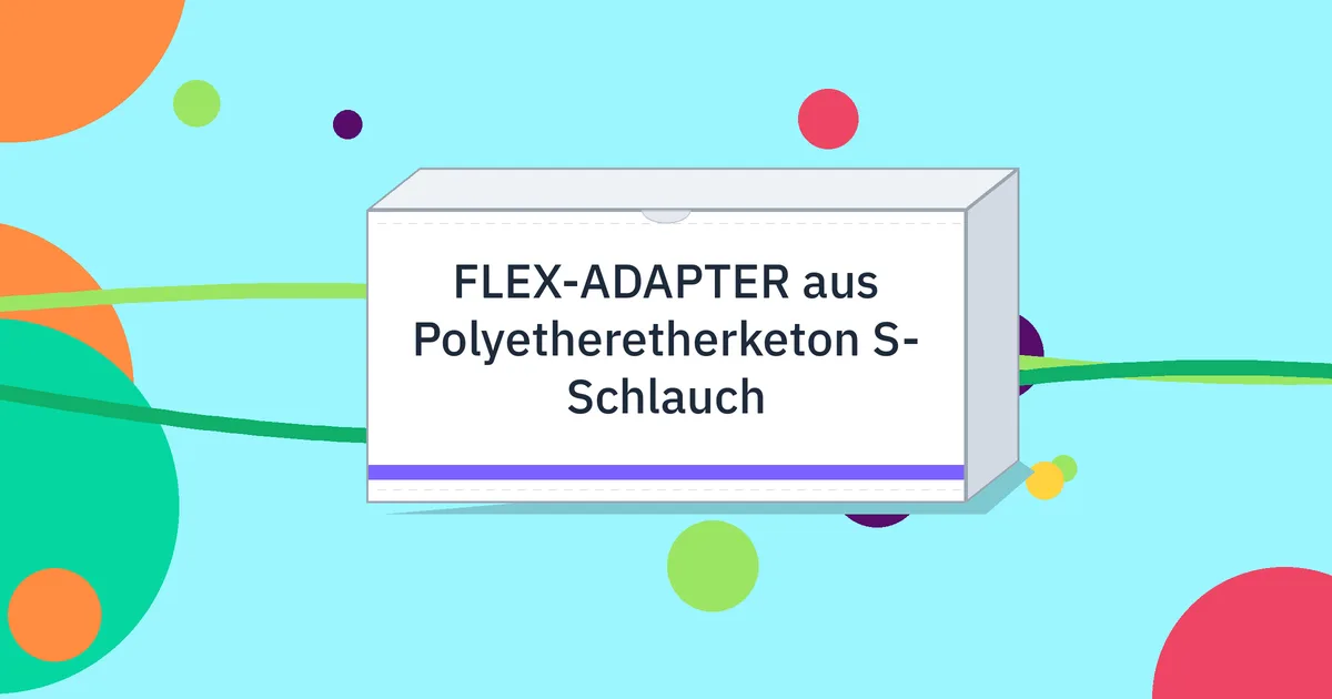 Symbolbild: Packung mit der Aufschrift FLEX-ADAPTER aus Polyetheretherketon S-Schlauch (PZN 17489198) – Verfügbarkeit und Bezug in Apotheken in Frankfurt am Main