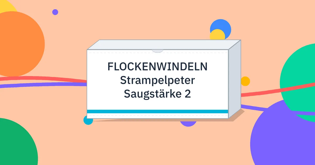 Symbolbild: Packung mit der Aufschrift FLOCKENWINDELN Strampelpeter Saugstärke 2 (PZN 09306226) – Verfügbarkeit und Bezug in Apotheken in Frankfurt am Main