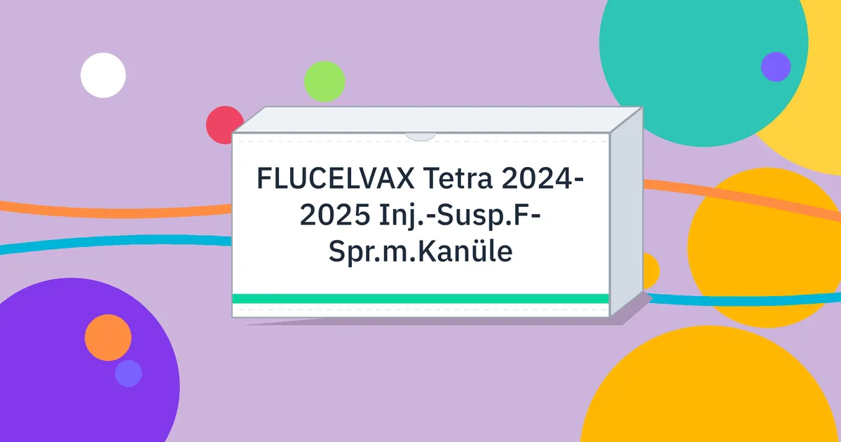 Symbolbild: Packung mit der Aufschrift FLUCELVAX Tetra 2024-2025 Inj.-Susp.F-Spr.m.Kanüle (PZN 18896876) – Verfügbarkeit und Bezug in Apotheken in Frankfurt am Main