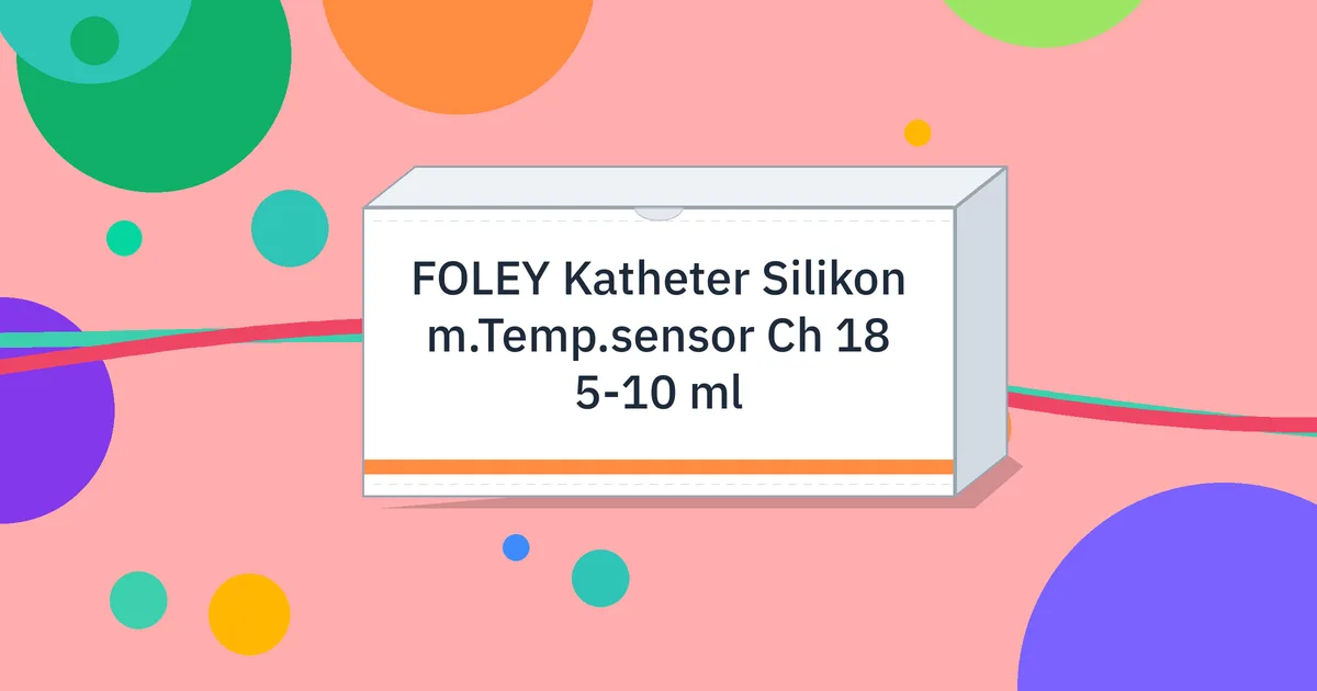 Symbolbild: Packung mit der Aufschrift FOLEY Katheter Silikon m.Temp.sensor Ch 18 5-10 ml (PZN 05510645) – Verfügbarkeit und Bezug in Apotheken in Frankfurt am Main